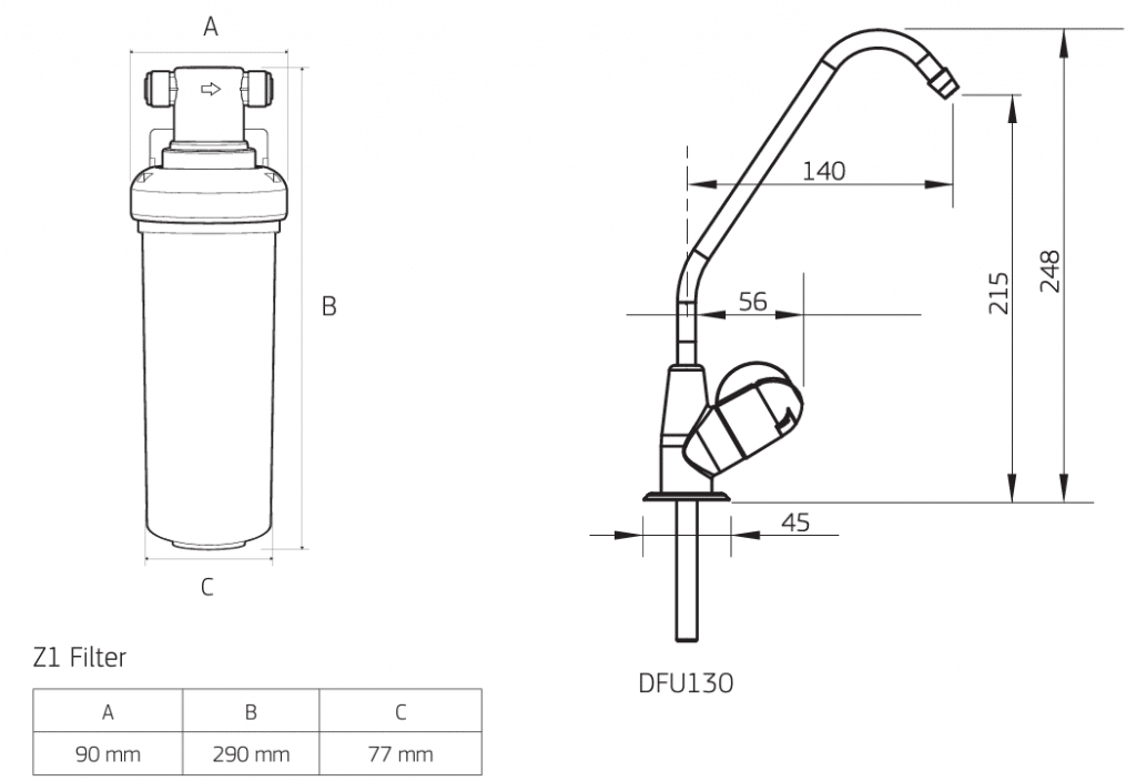 Puretec Z12 Tap & Filter Kit Inline Undersink Water Filter | Water Tanks Melbourne - ASC Water Tanks